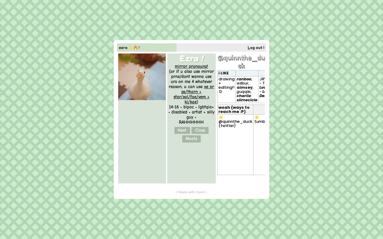 Quinn’s Carrd!! :D (updated!)